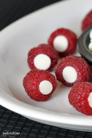 Raspberry Rockets (Chocolate Stuffed Raspberries)