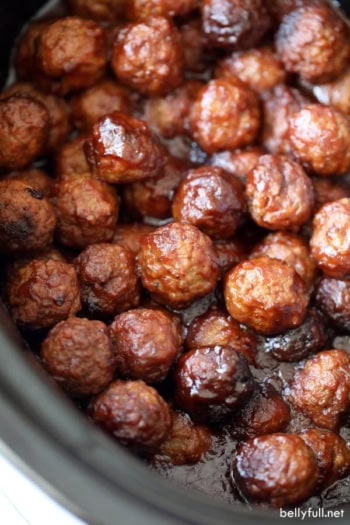 Slow Cooker Cranberry Meatballs - Belly Full