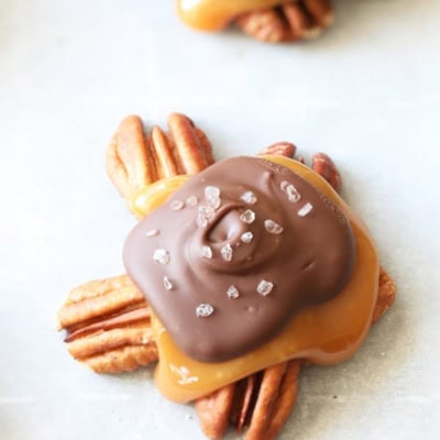 Easy Homemade Turtles Candy Recipe - Belly Full