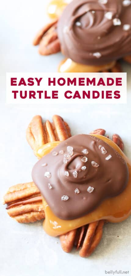 Easy Homemade Turtles Candy Recipe - Belly Full