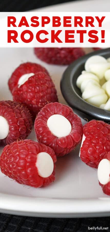Raspberry Rockets (Chocolate Stuffed Raspberries)