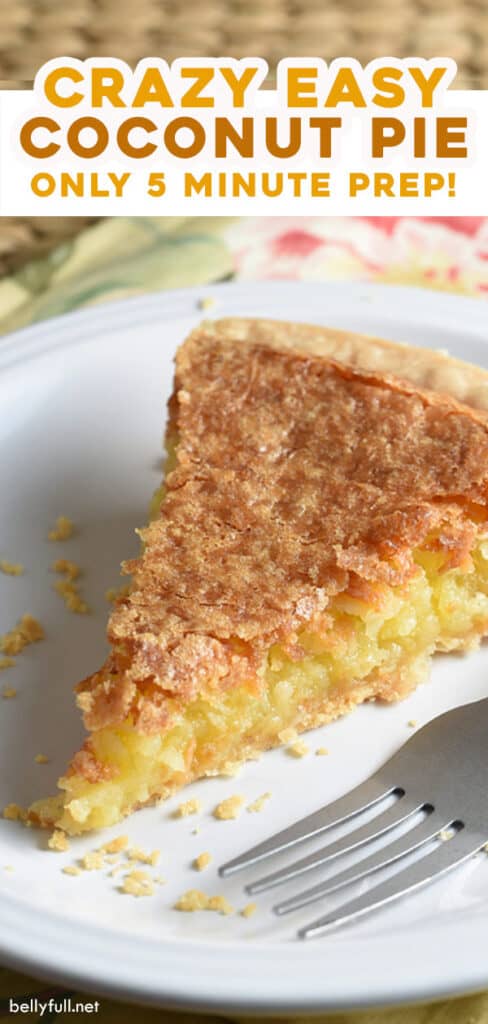 Easy Coconut Pie (only 5 minutes of prep!) - Belly Full