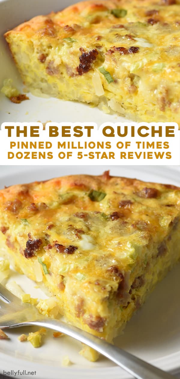 Hash Brown Crusted Quiche Recipe - Belly Full