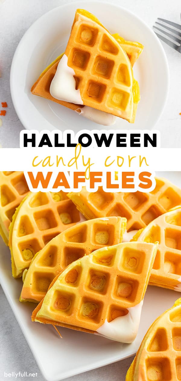 Halloween Candy Corn Waffles - Belly Full