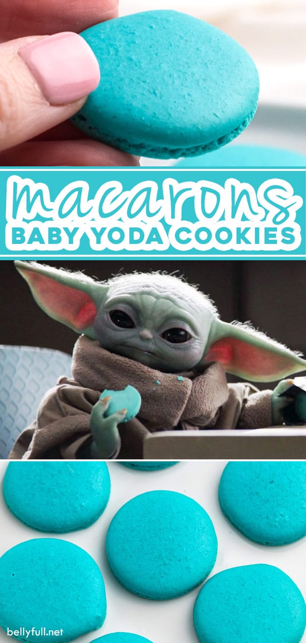 Baby Yoda Cookies (Blue Space Cookies - Macarons) - Belly Full
