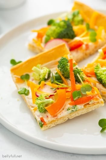 Cold Veggie Pizza Appetizer - Belly Full