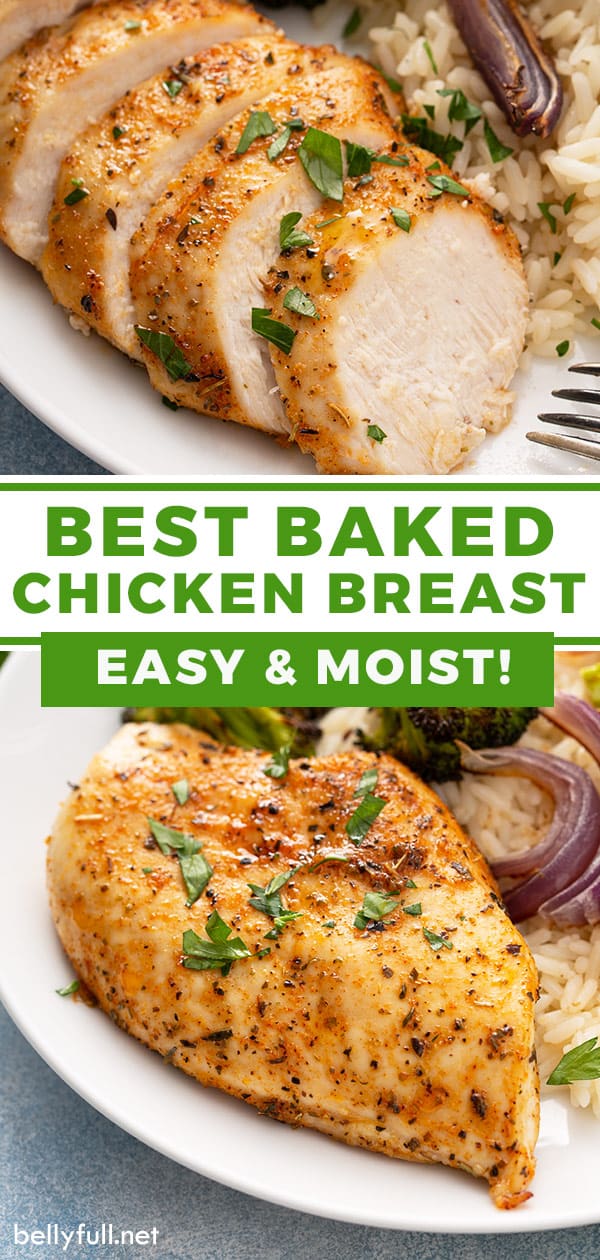 Baked Chicken Breast {Tender & Juicy in 20 minutes!} - Belly Full