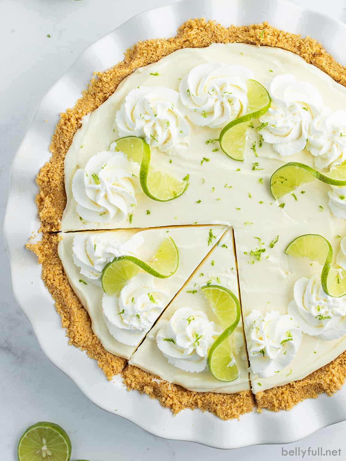 Easy Key Lime Pie Recipe {Only 6 Ingredients & No Bake!} - Belly Full