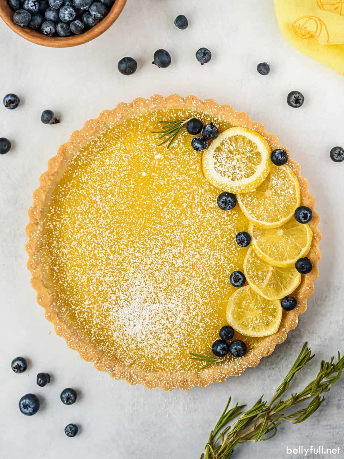 Lemon Tart {with a Shortbread Crust} - Belly Full