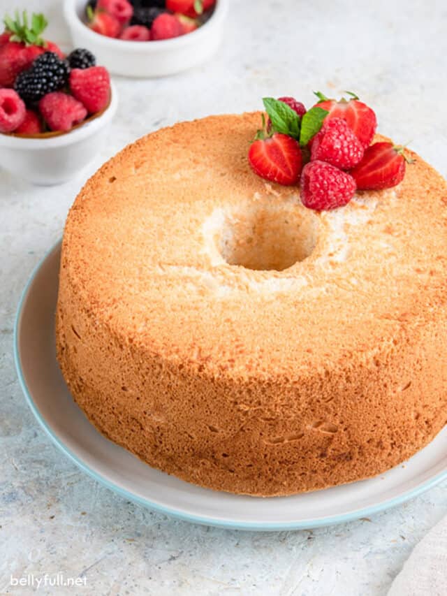 Homemade Angel Food Cake Recipe - Belly Full