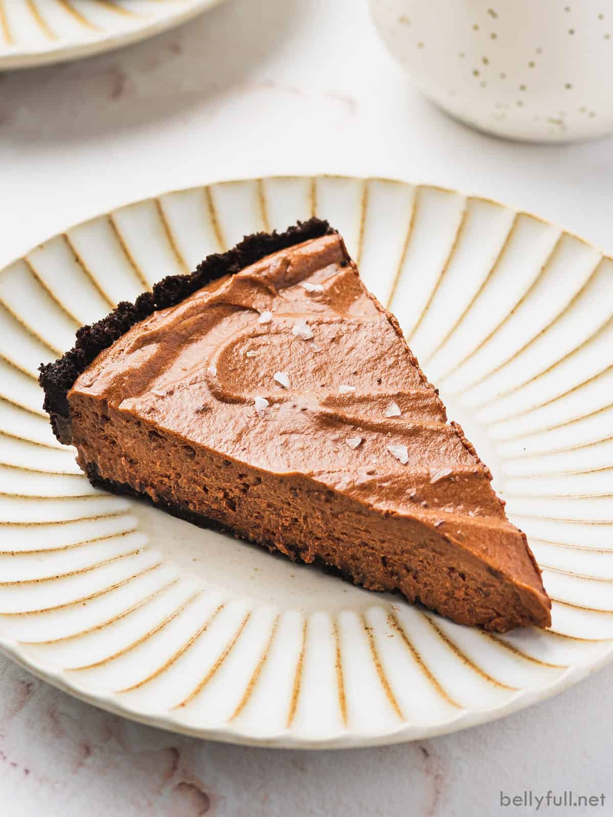 Chocolate Mousse Pie {with Sea Salt and Caramel} - Belly Full