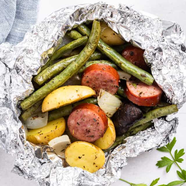 Kielbasa and Vegetable Foil Packets - Belly Full