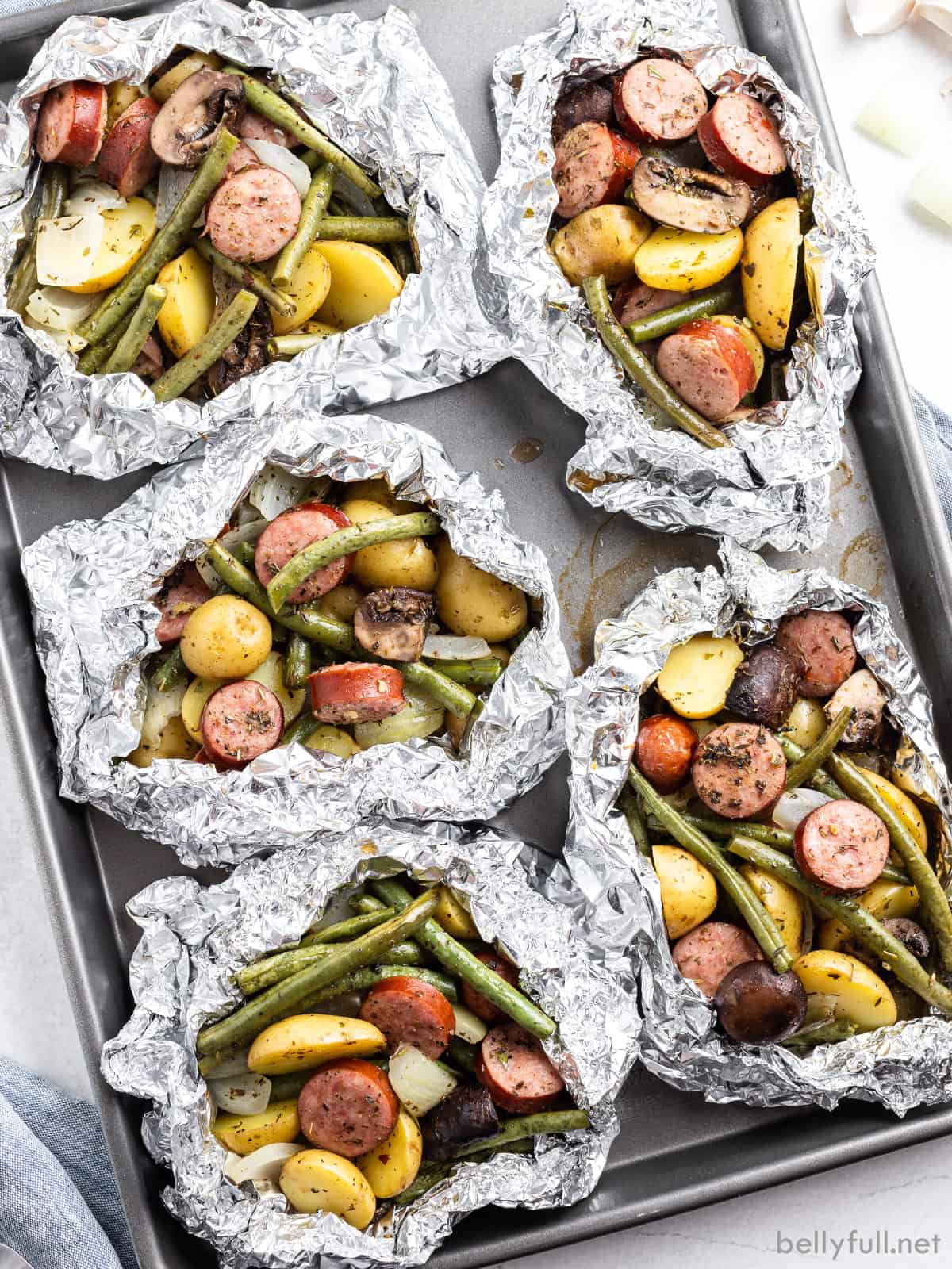 Kielbasa and Vegetable Foil Packets - Belly Full