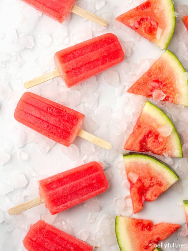 Watermelon Popsicles Recipe {kid friendly or boozy} - Belly Full