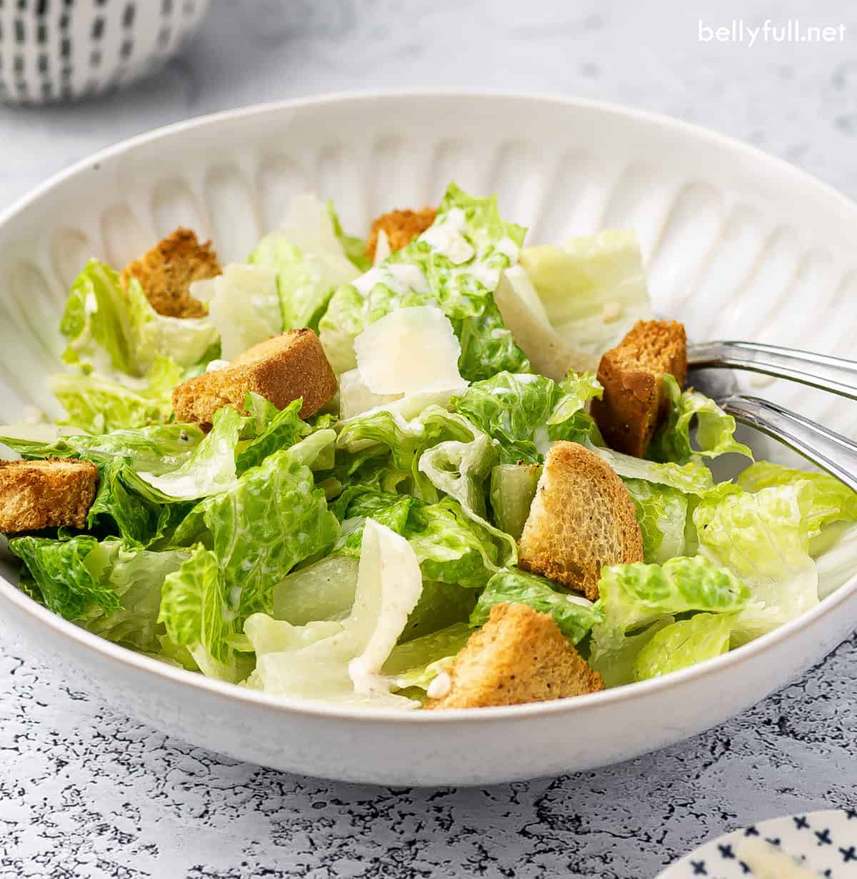 Caesar Salad Recipe {with homemade Caesar Dressing} - Belly Full