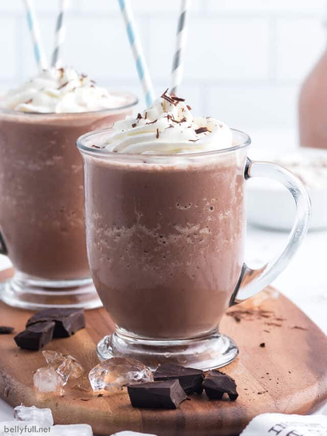 Frozen Hot Chocolate Recipe {with chocolate milk!} - Belly Full