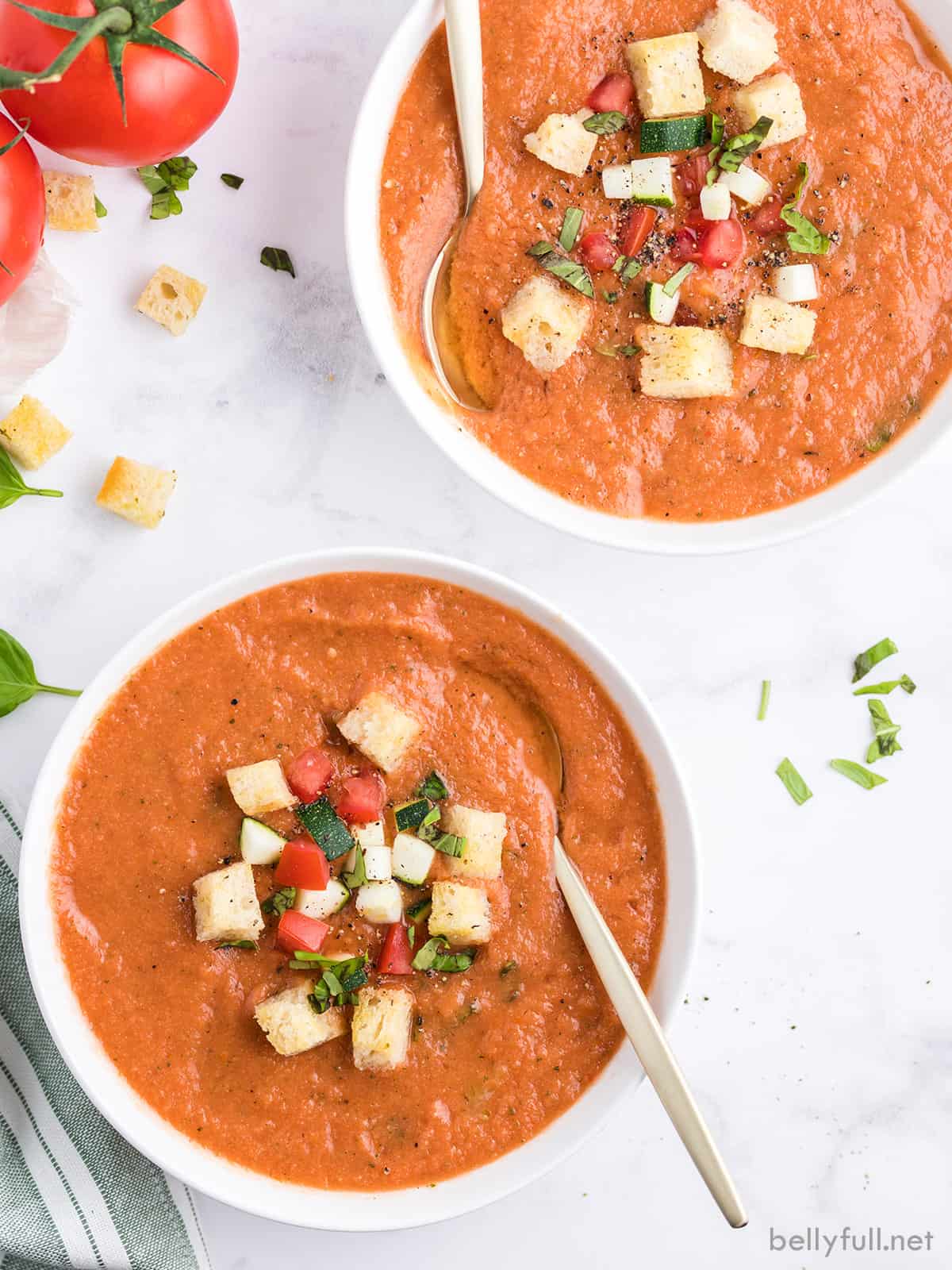 Gazpacho Recipe {with grilled vegetables}- Belly Full