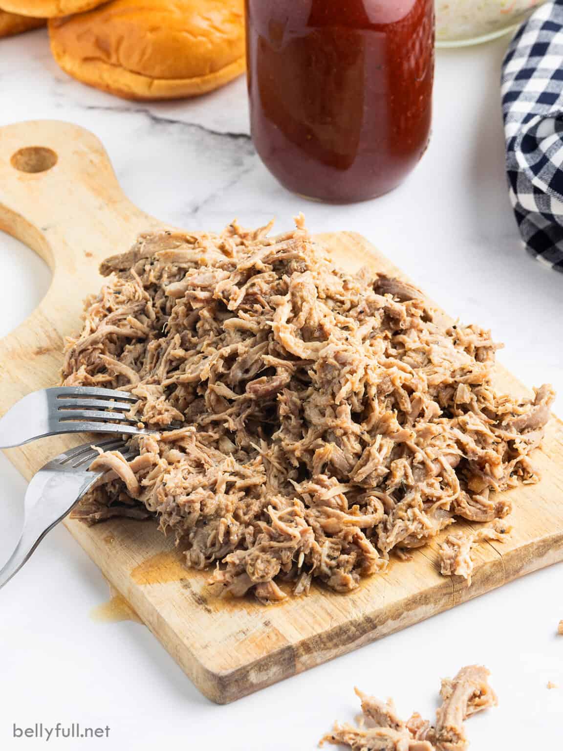 Pulled Pork Recipe {oven, slow cooker, or instant pot} - Belly Full