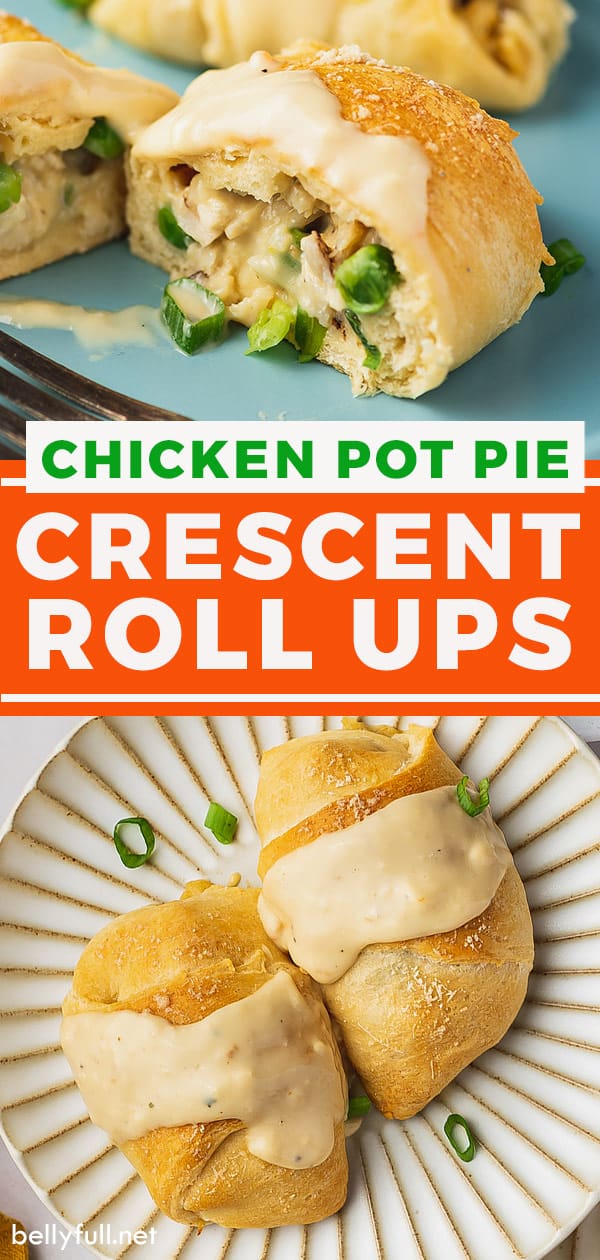 Chicken Pot Pie Crescent Roll Ups Recipe - Belly Full