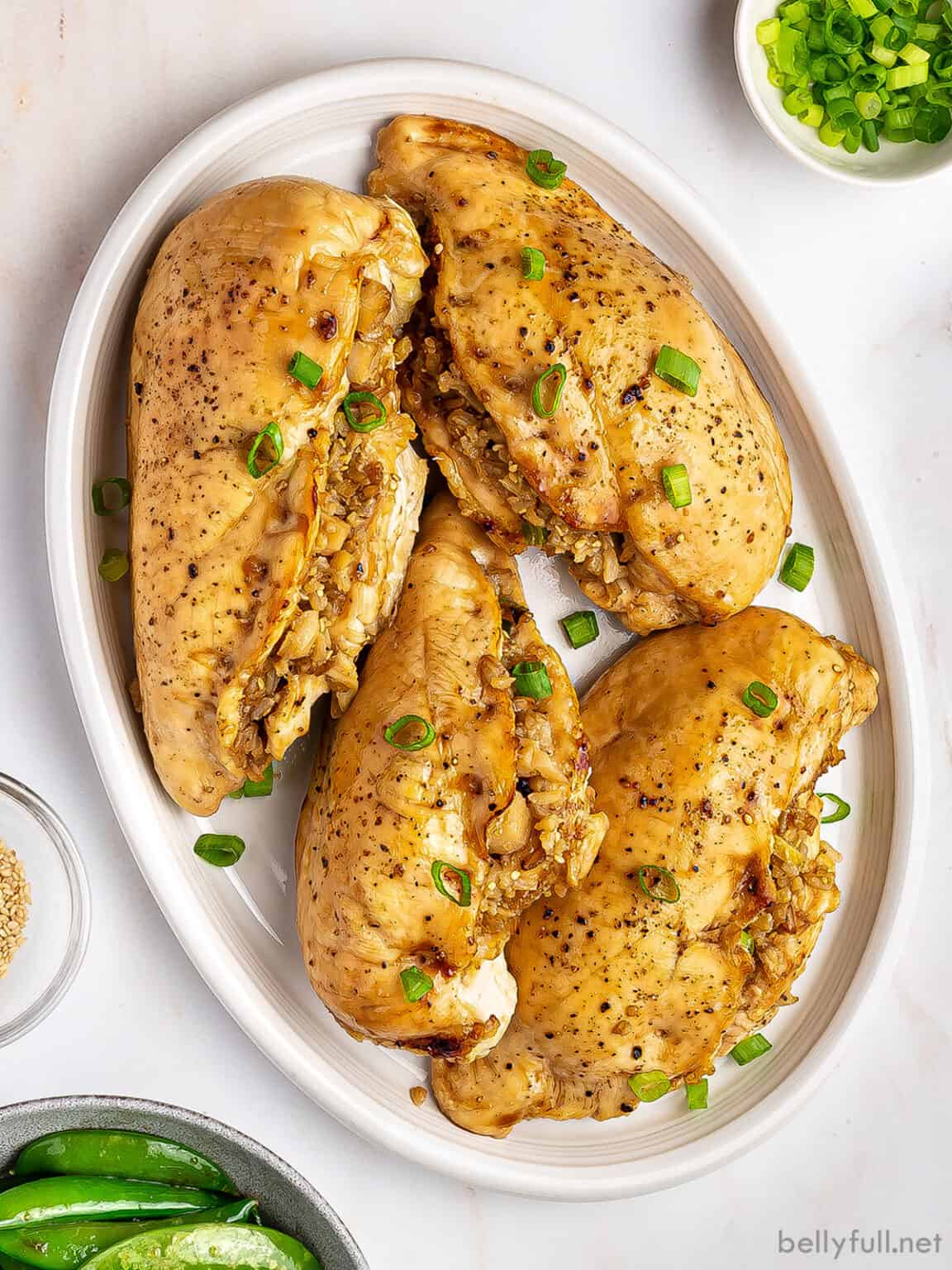 Asian Rice Stuffed Chicken Breast Recipe - Belly Full