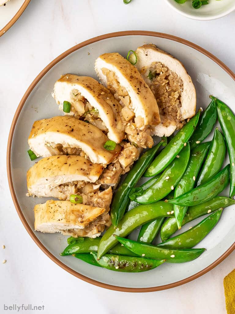 Asian Rice Stuffed Chicken Breast Recipe - Belly Full