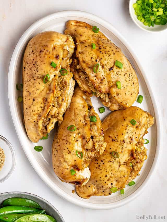 Asian Rice Stuffed Chicken Breast Recipe - Belly Full