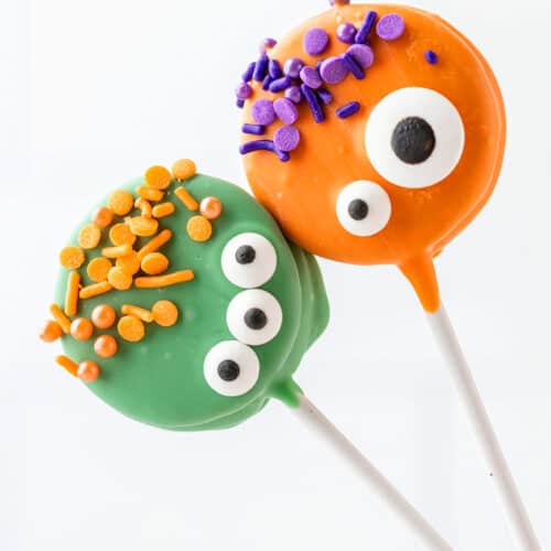 Monster Pops {Halloween Chocolate Covered Oreos} - Belly Full