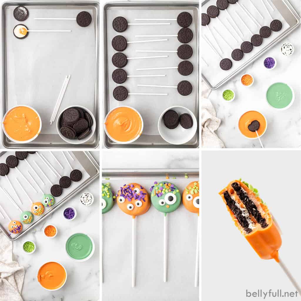 Monster Pops {Halloween Chocolate Covered Oreos} - Belly Full