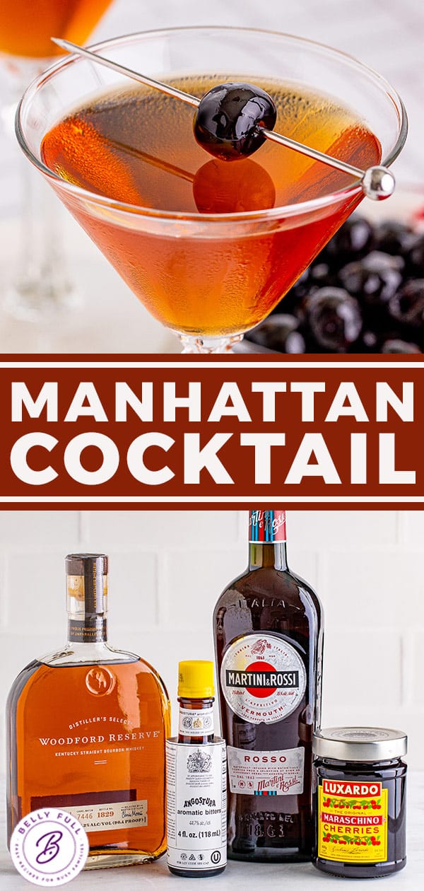 Classic Manhattan Cocktail Recipe - Belly Full