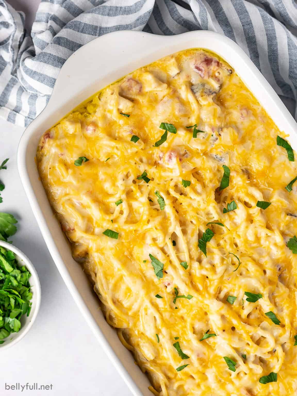 Easy Cheesy Chicken Spaghetti - Belly Full