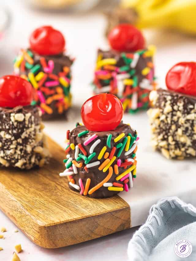 Easy Frozen Banana Split Bites - Belly Full