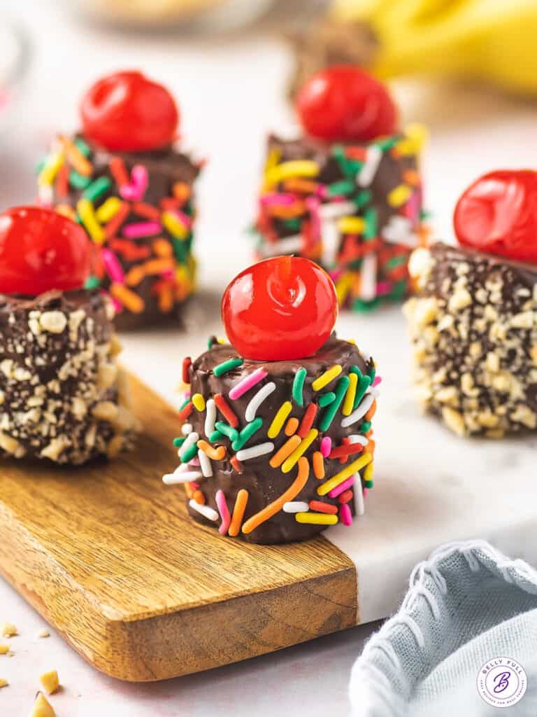 Easy Frozen Banana Split Bites - Belly Full