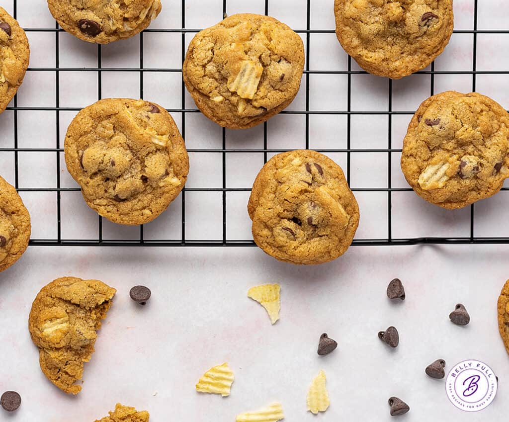 Potato Chip Cookies {with Chocolate Chips} - Belly Full