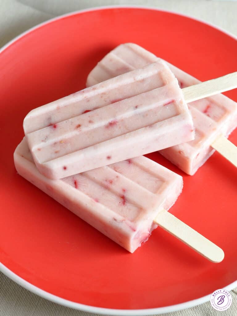 Strawberry Jam Yogurt Popsicles - Belly Full