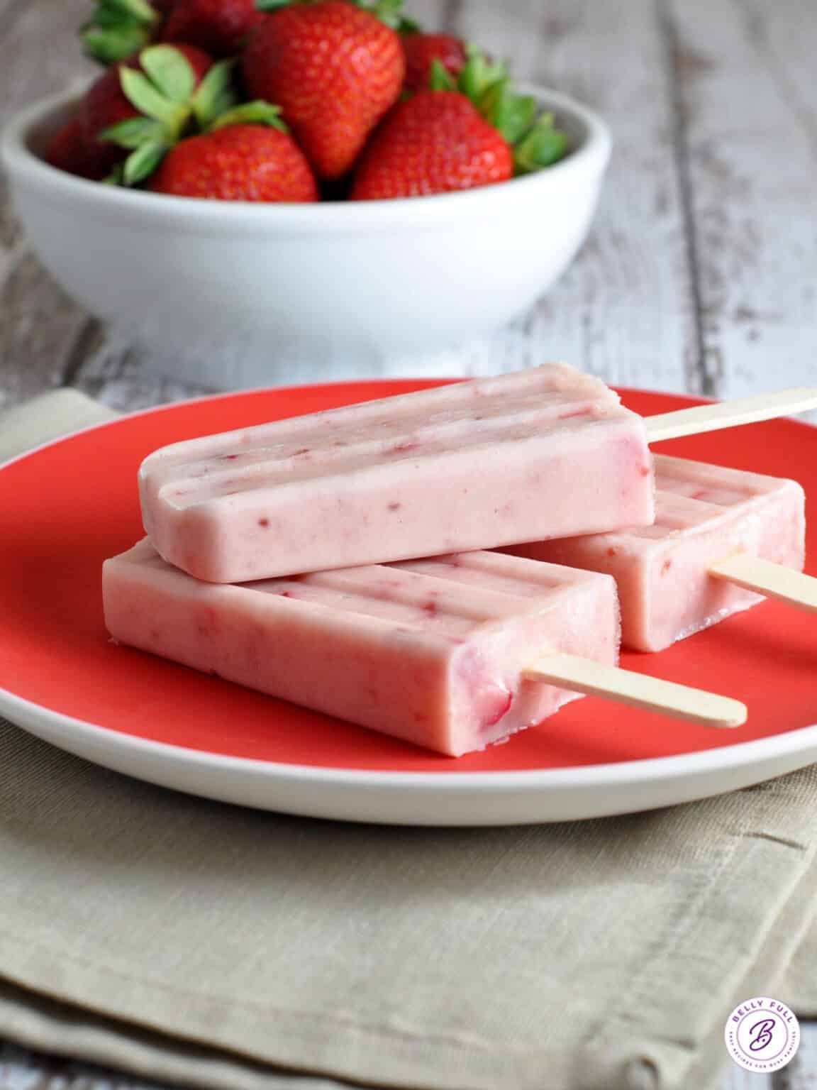 Strawberry Jam Yogurt Popsicles - Belly Full