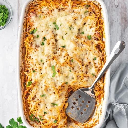Easy Baked Spaghetti Recipe - Belly Full
