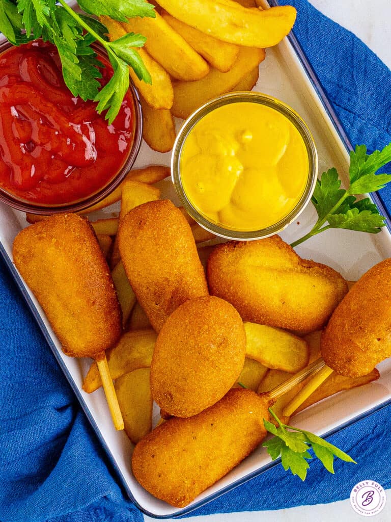 Mini Corn Dogs Recipe - Belly Full