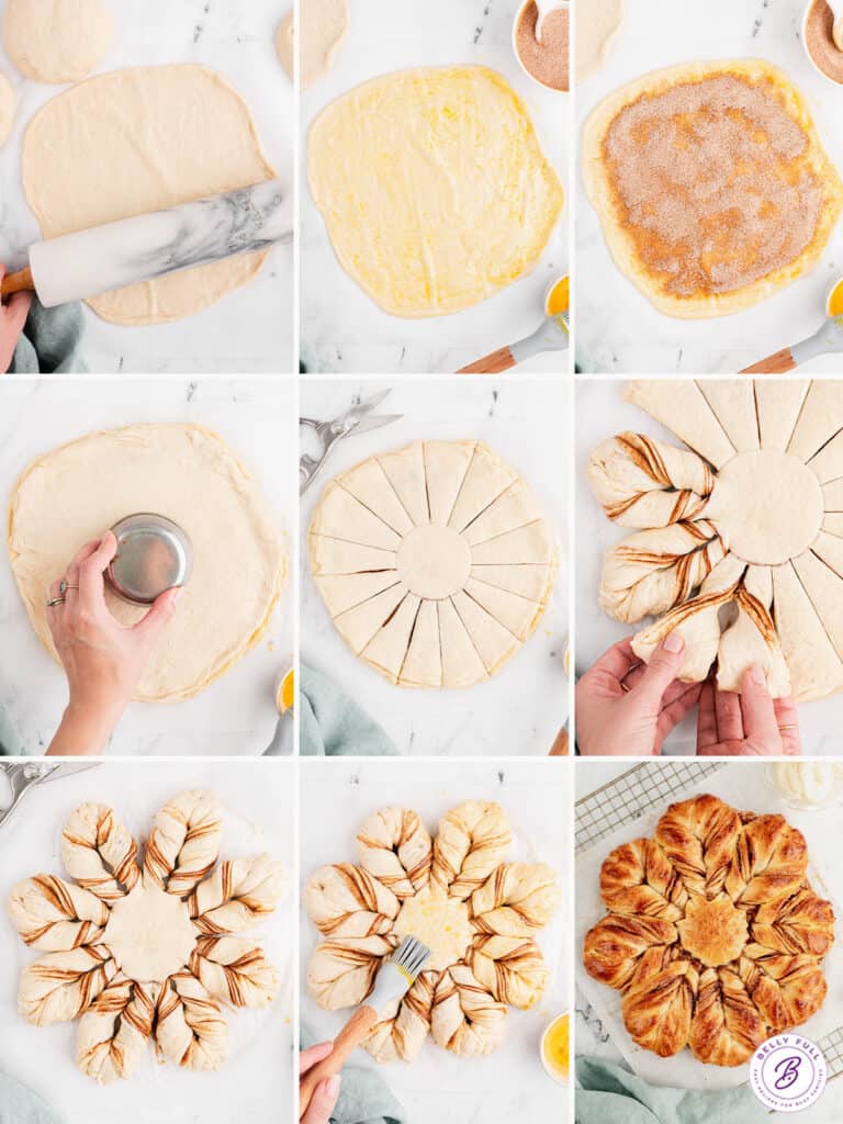 Cinnamon-Sugar Star Bread {Christmas Star Bread} - Belly Full