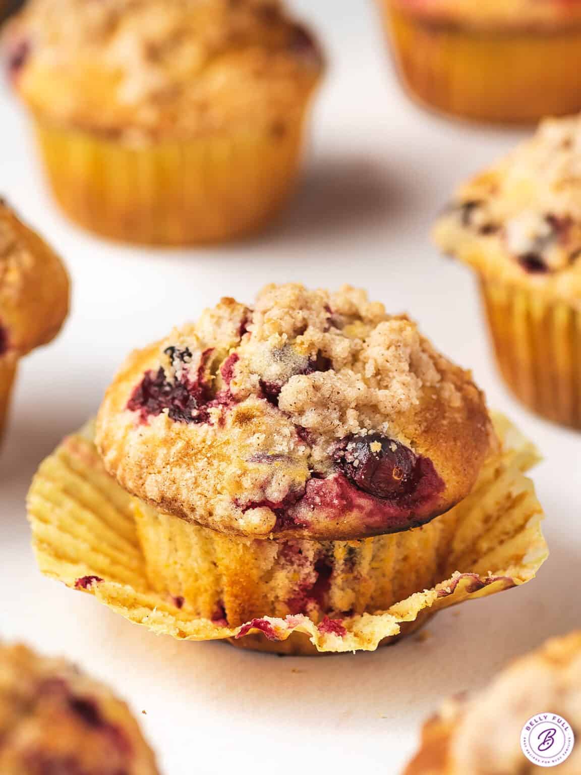 Easy Cranberry Orange Muffins - Belly Full