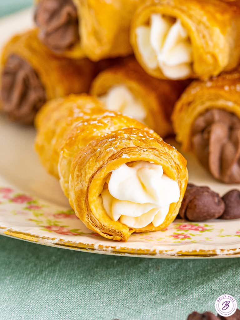 Puff Pastry Cream Horns - Belly Full