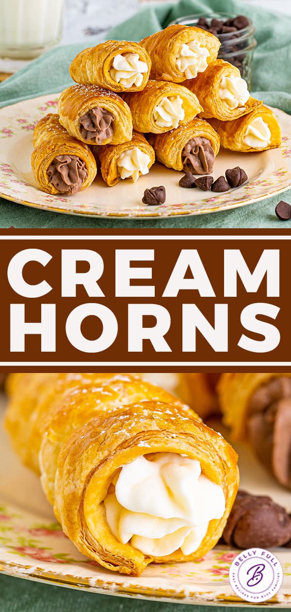 Puff Pastry Cream Horns - Belly Full