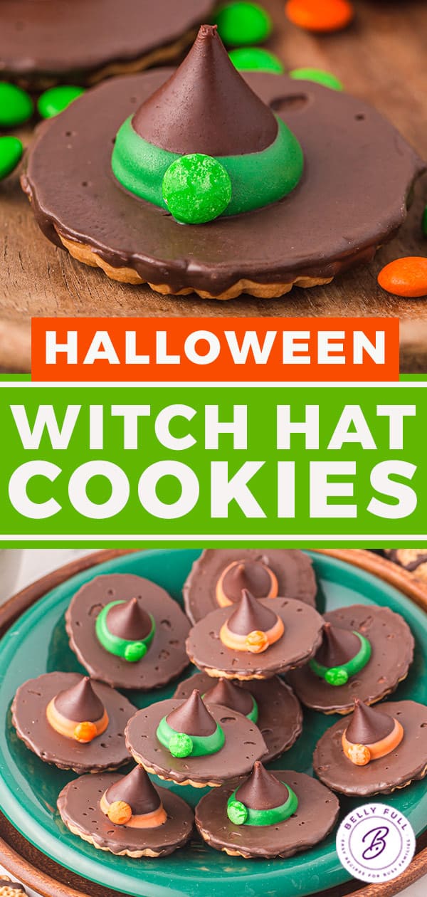 Witch Hat Cookies {No bake, 4 ingredients} - Belly Full