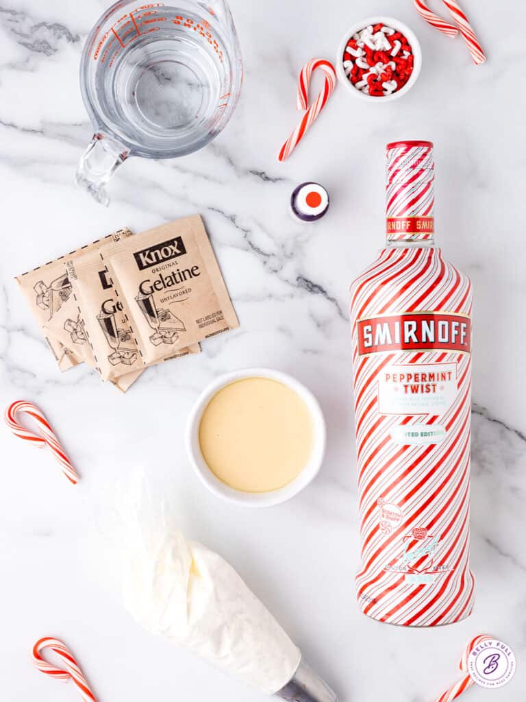 Candy Cane Jello Shots - Belly Full