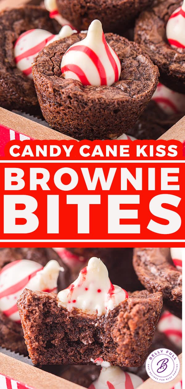 Candy Cane Kiss Brownie Bites - Belly Full