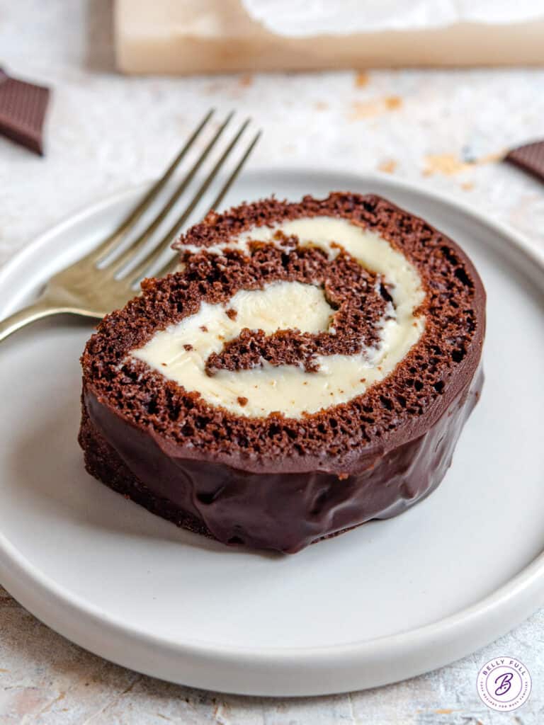 Chocolate Swiss Roll Cake - Belly Full