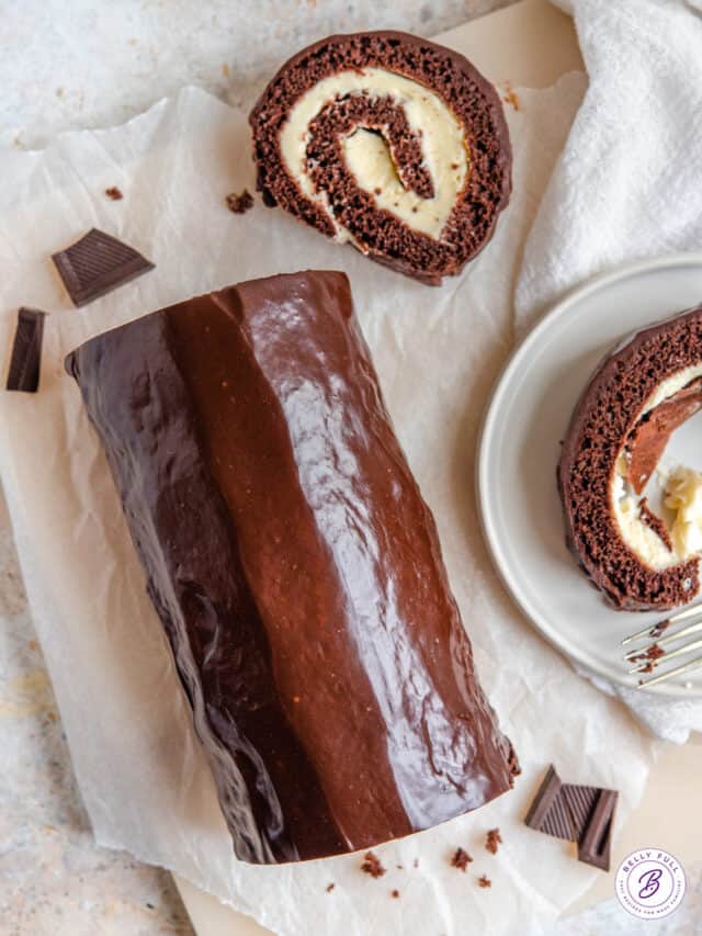 Chocolate Swiss Roll Cake - Belly Full