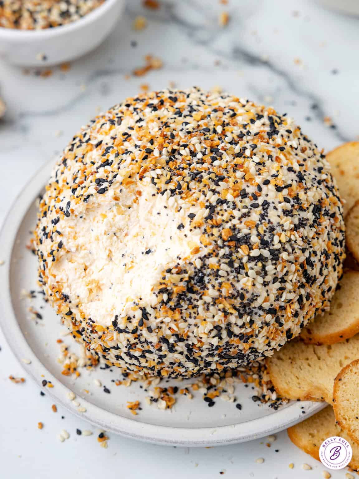 Everything Bagel Cheese Ball Recipe - Belly Full
