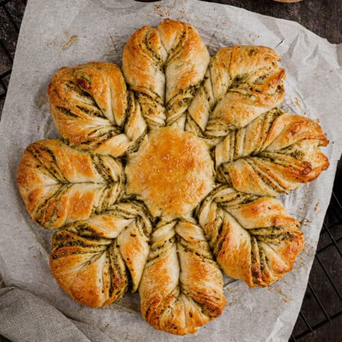 Pesto Parmesan Star Bread - Belly Full