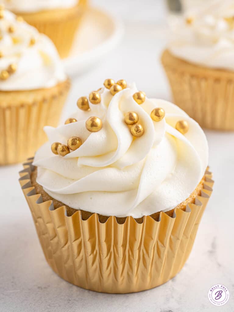 Prosecco Cupcakes with Buttercream Frosting - Belly Full