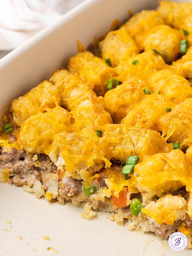 Cheeseburger Tater Tot Casserole - Belly Full